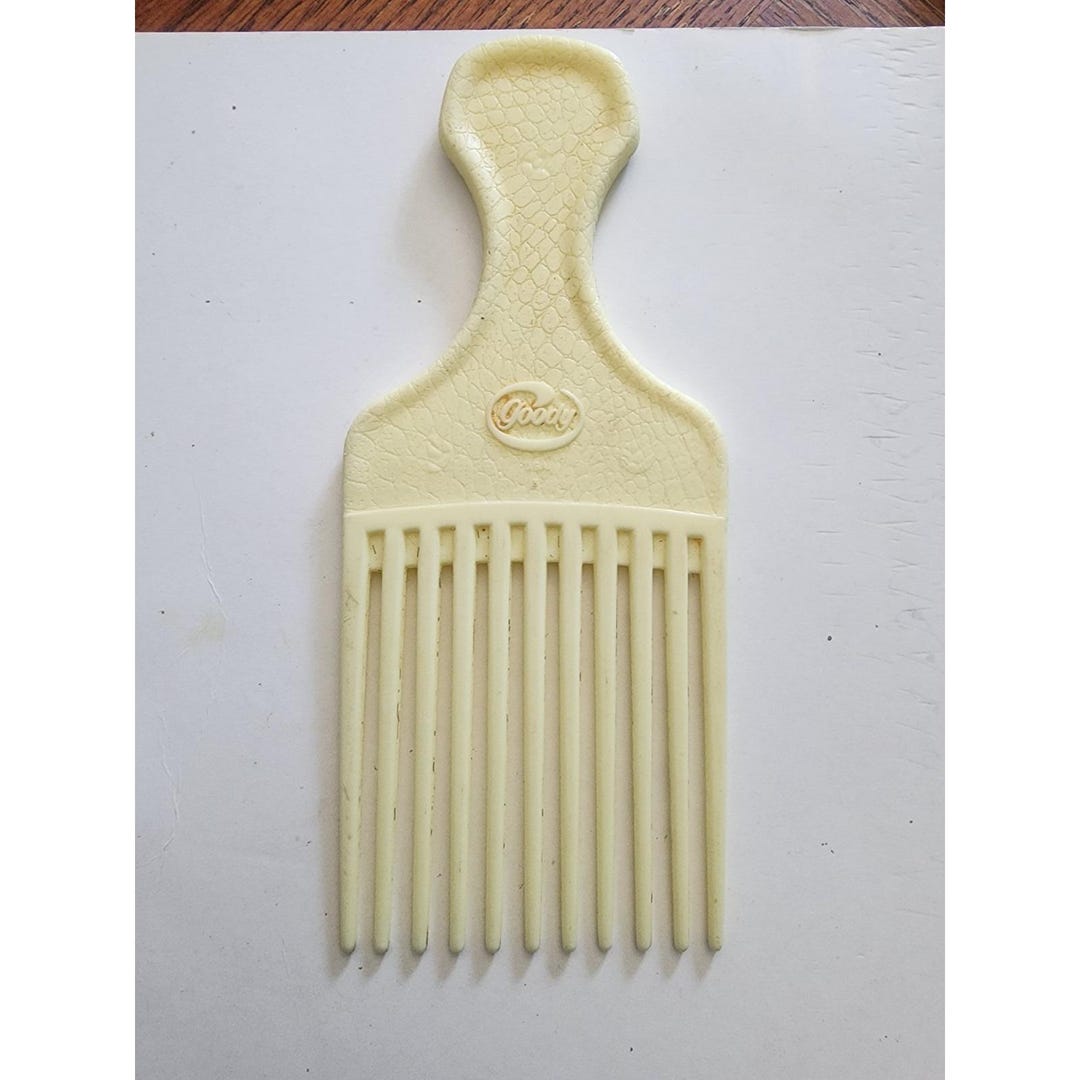 Vintage Goody Cream Hair Pick Textured Plastic Handle Lift Comb 6.5" - Etsy