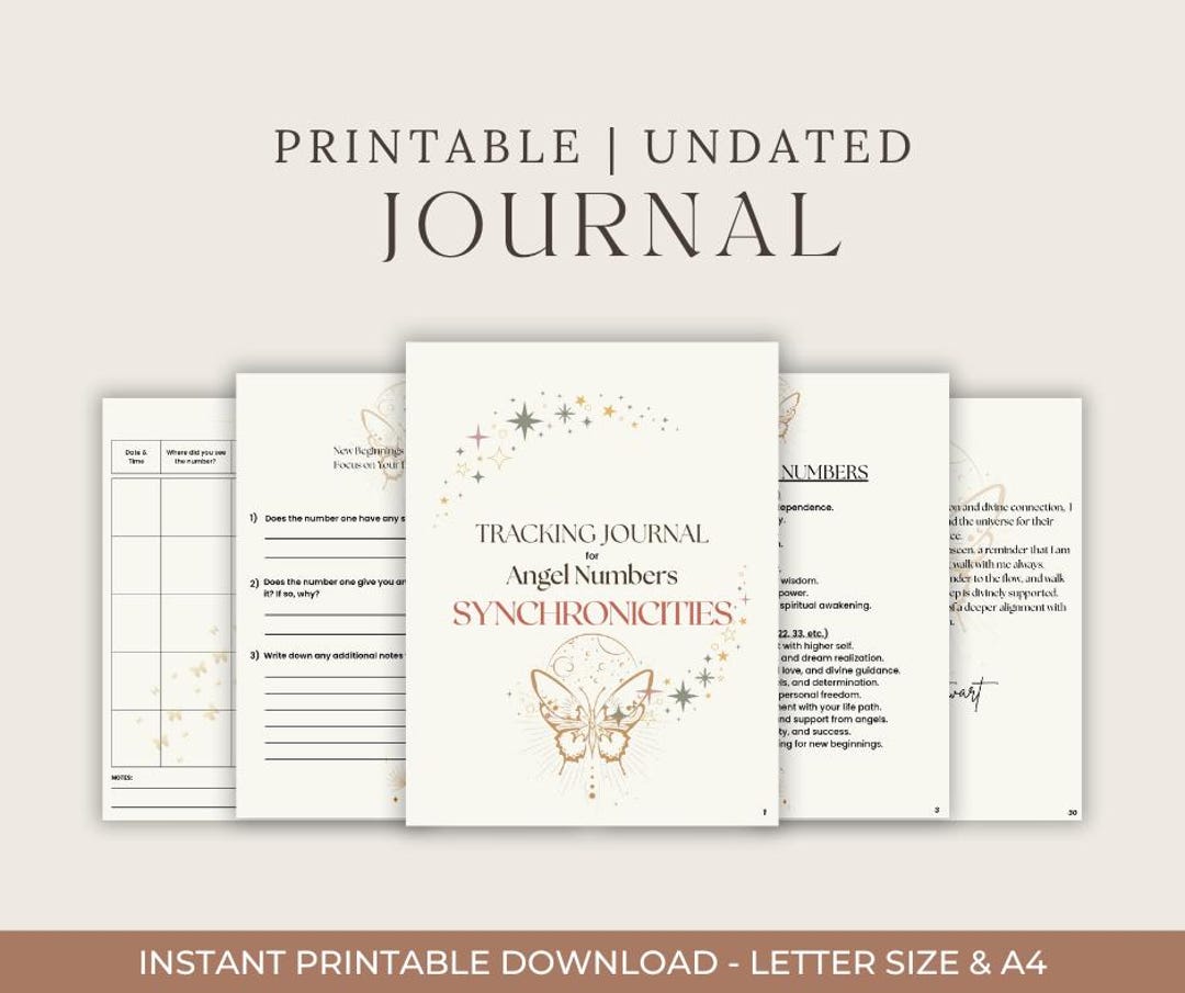 Angel Numbers Tracker Journal | Printable Spiritual Journal ...