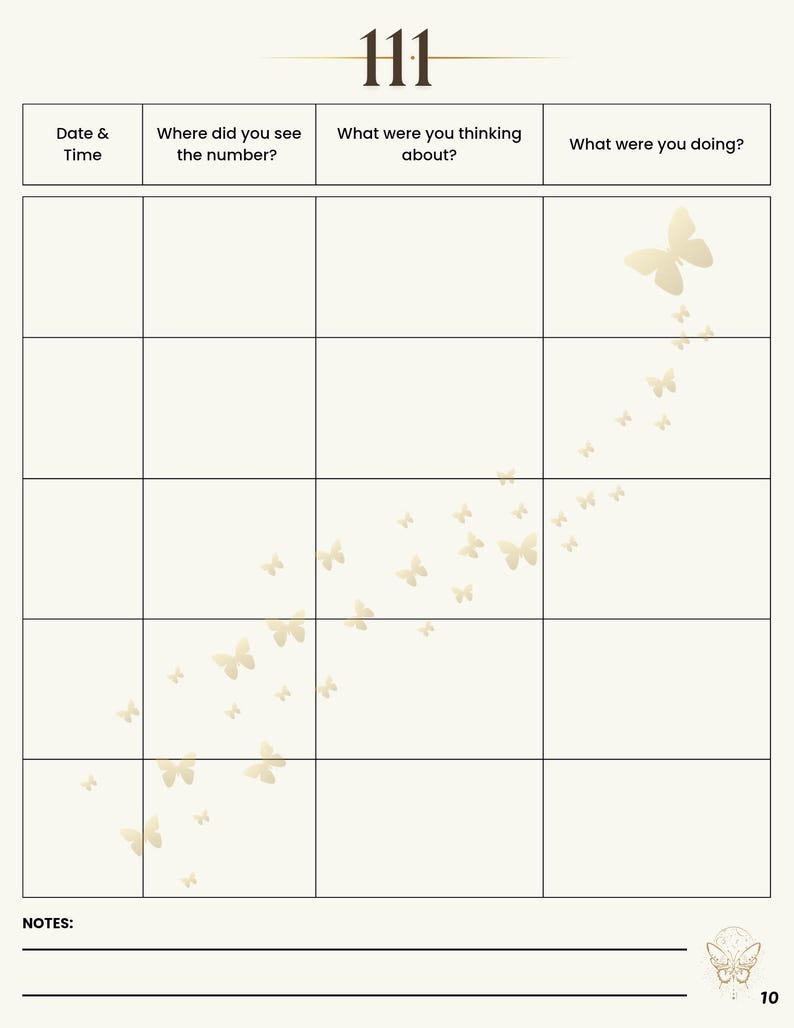 Angel Numbers Tracker Journal | Printable Spiritual Journal ...