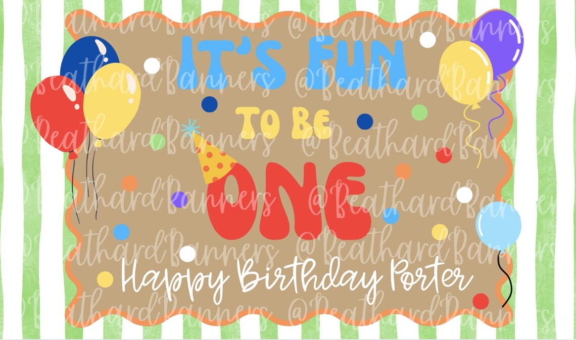 It's Fun to Be One Birthday Banner Template (digital Download) - Etsy