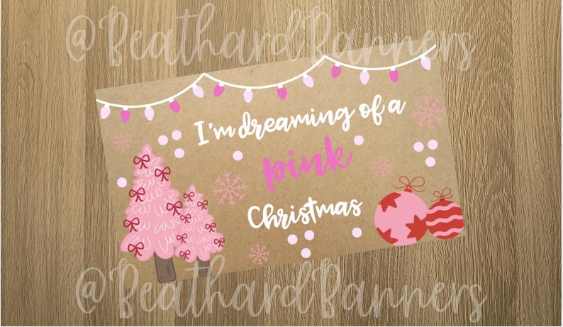 Pink Christmas Banner Template | Canva Editable (digital Download) - Etsy