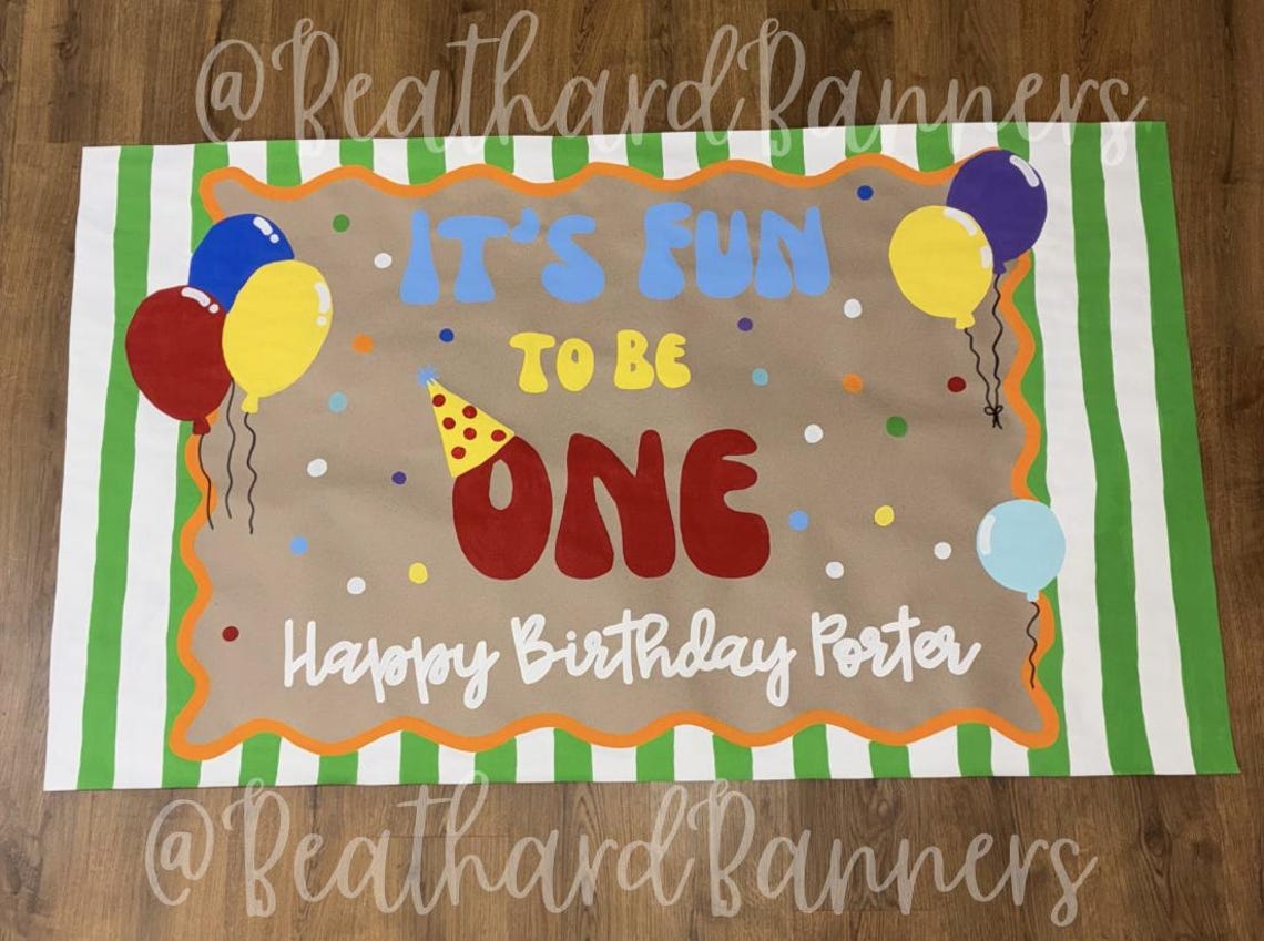 It's Fun to Be One Birthday Banner Template (digital Download) - Etsy
