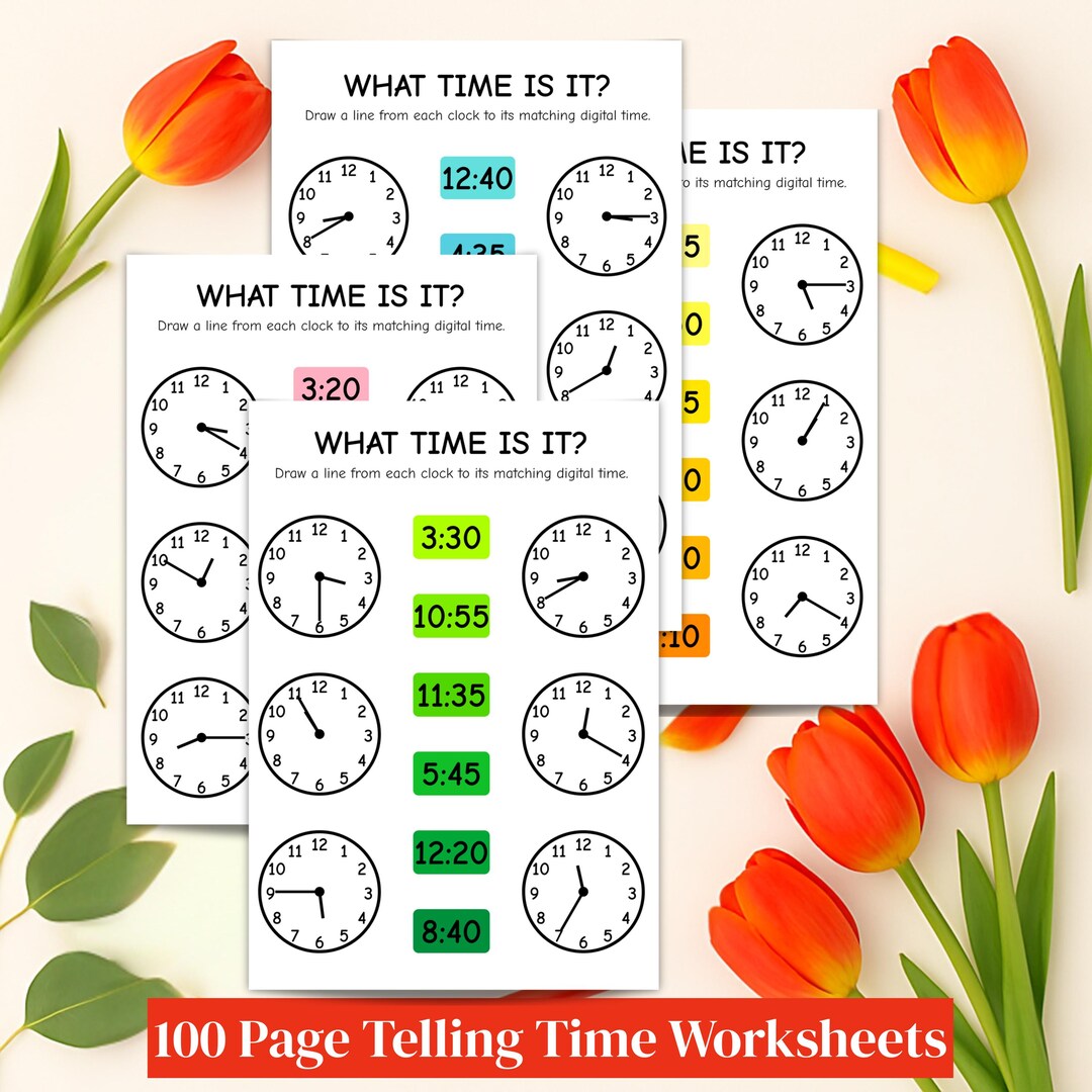 100+ Time Worksheets for Kids | Clock Practice for Grades 1–3 | Analog ...