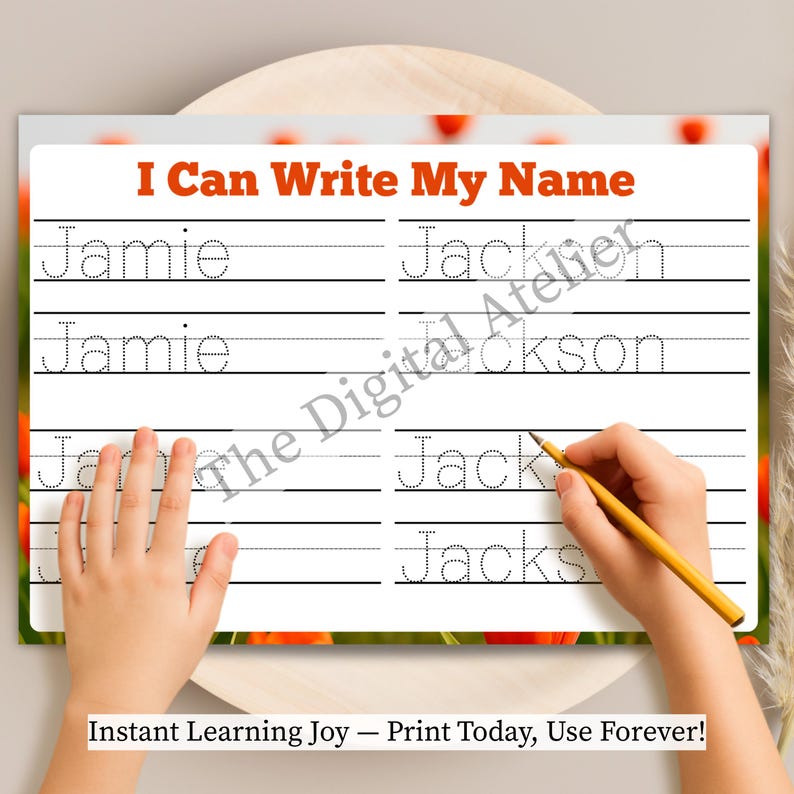 Editable Name Tracing Worksheet Printable | Personalized First & Last ...