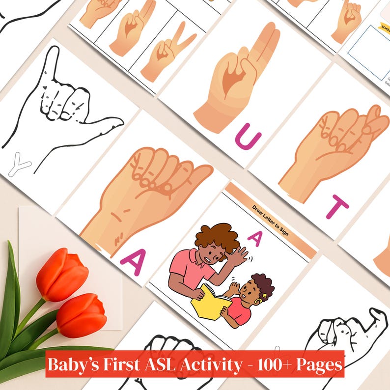 ASL Alphabet Flashcards Printable PDF – Baby Sign Language Worksheets ...