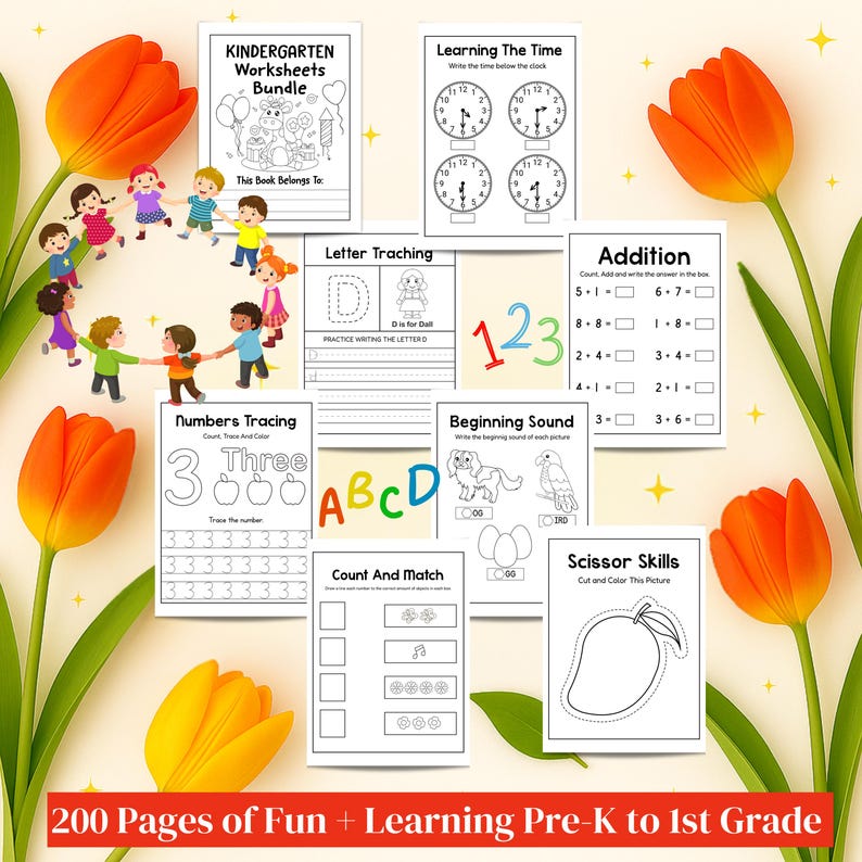 Kindergarten Worksheets Mega Bundle | Printable Pdfs for Alphabet ...