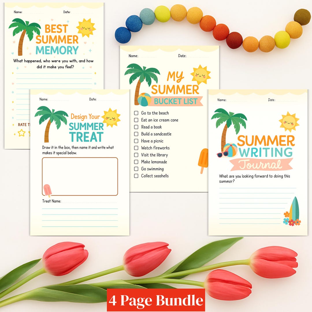 Summer Bucket List, Writing Prompts, Summer Memories, Handout ...