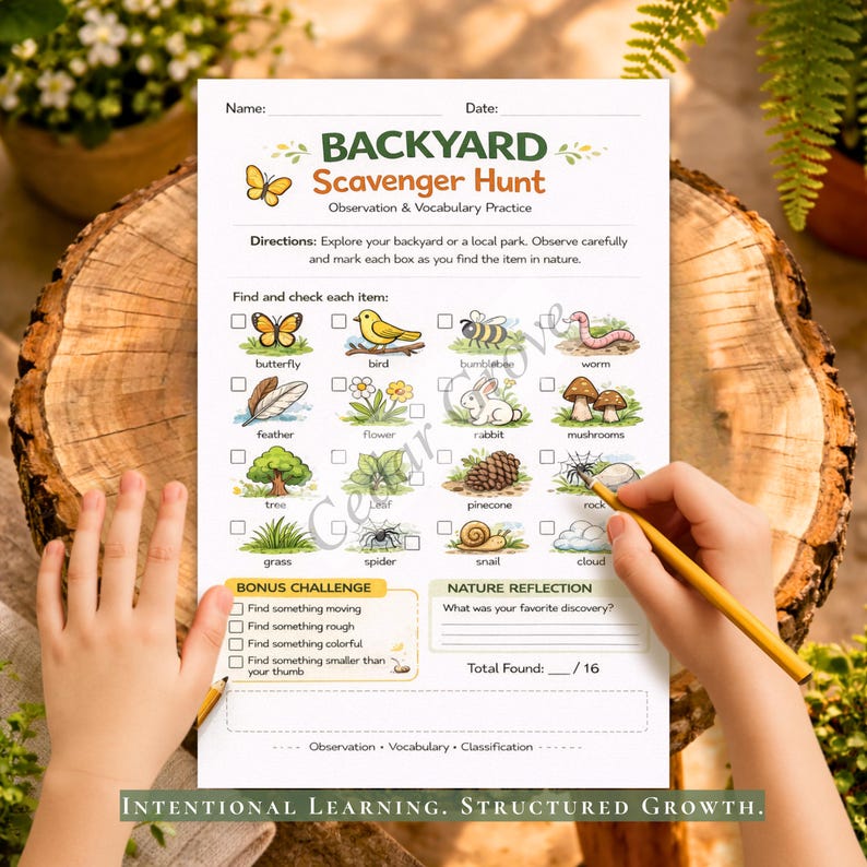 Backyard Scavenger Hunt Kids Outdoor Activity Keeps Kids Busy Outside ...