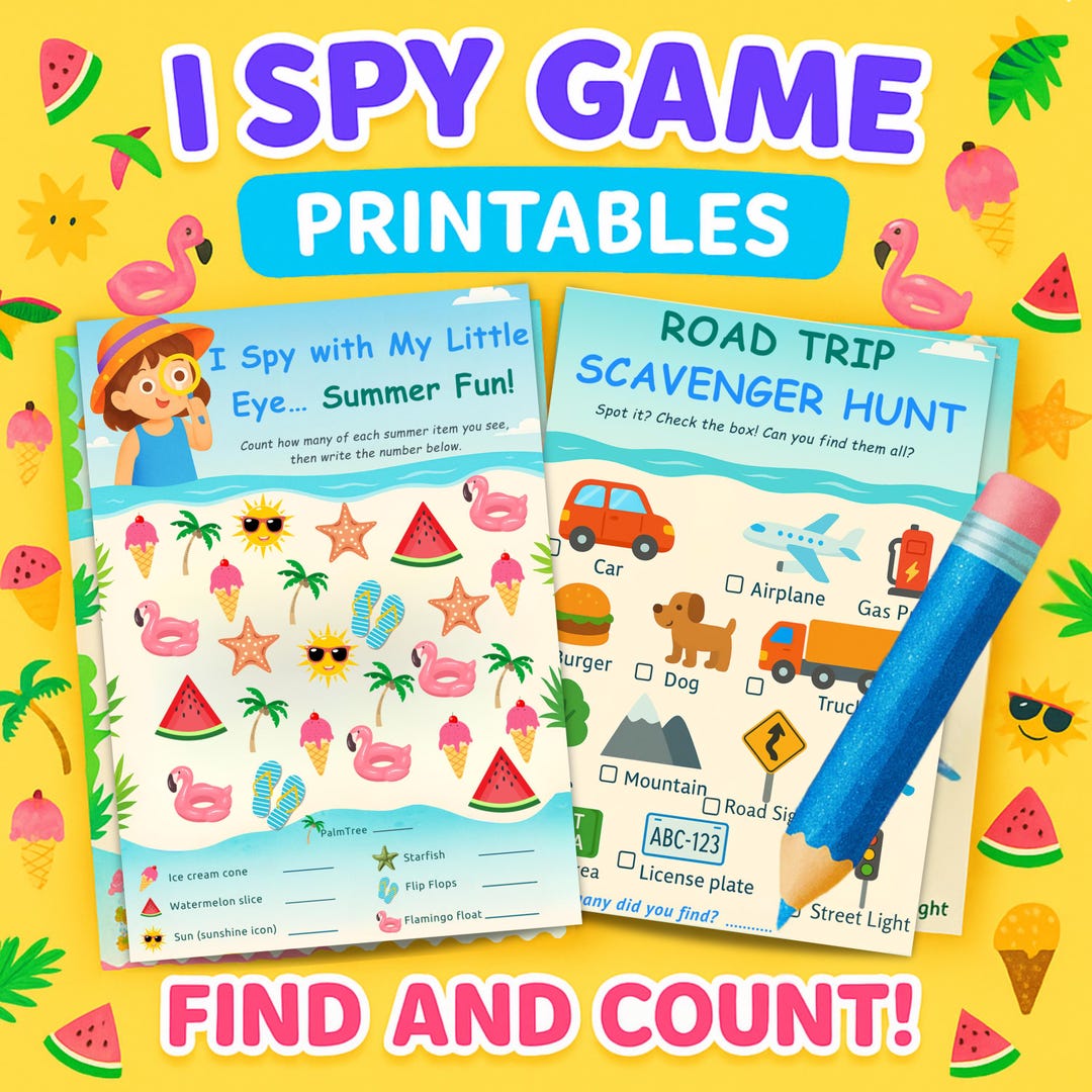 Summer Scavenger Hunt Printable, Road Trip Scavenger Hunt, Kids Outdoor ...