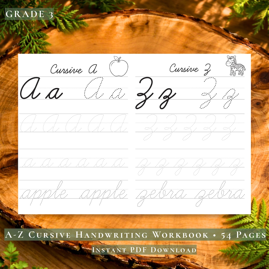 Cursive Alphabet | 54 Grade 3 Cursive Worksheets | Cursive Handwriting ...