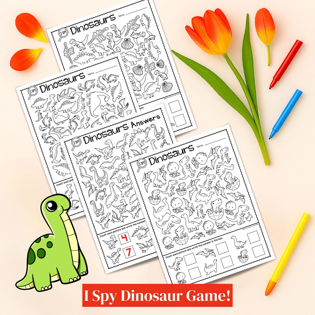 I Spy Dinosaur Game Pack | Screen-free Learning Activities for Ages 3–6 ...