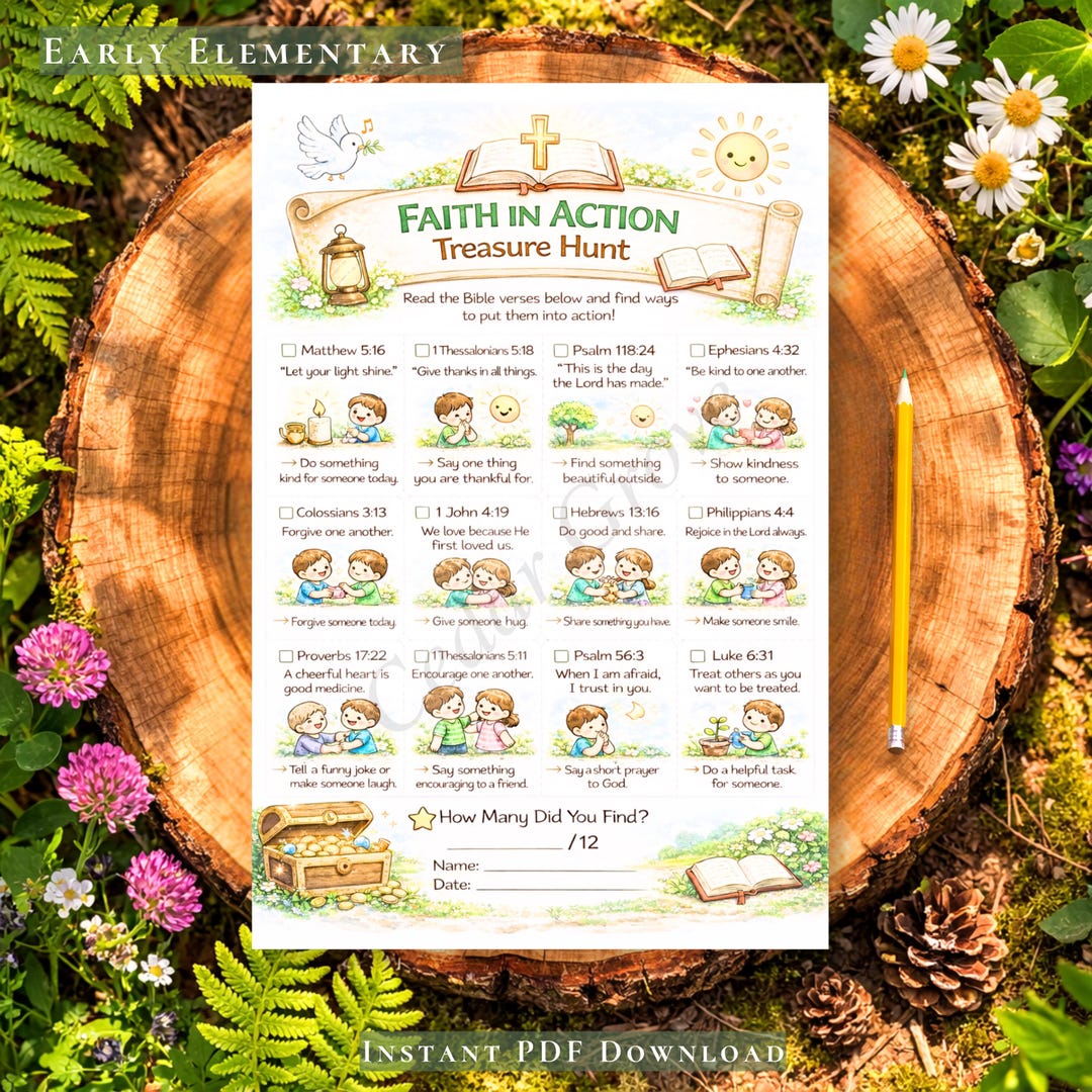 Bible Hunt Kids Activity | Bible Verse Scavenger Hunt for Kids ...