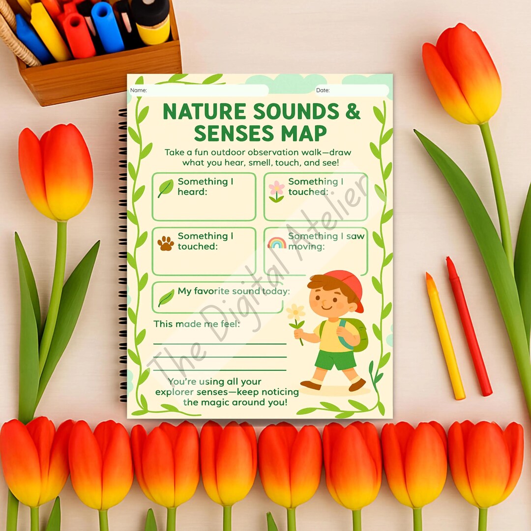 Mindfulness Nature Walk Printable | SEL Senses Map for Kids Ages 4-8 ...