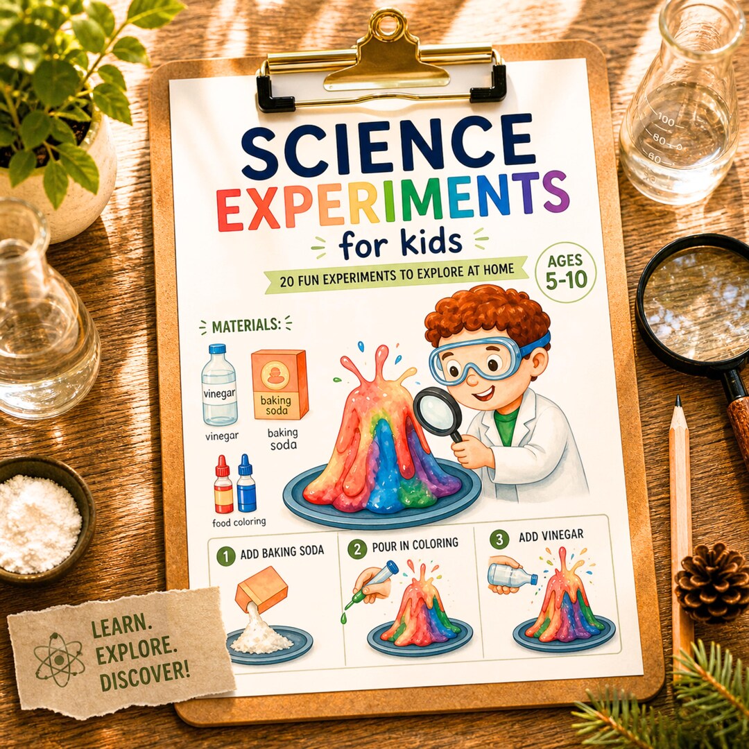 STEM Science Lab Printable for Kids, 30+ Page Science Experiments ...