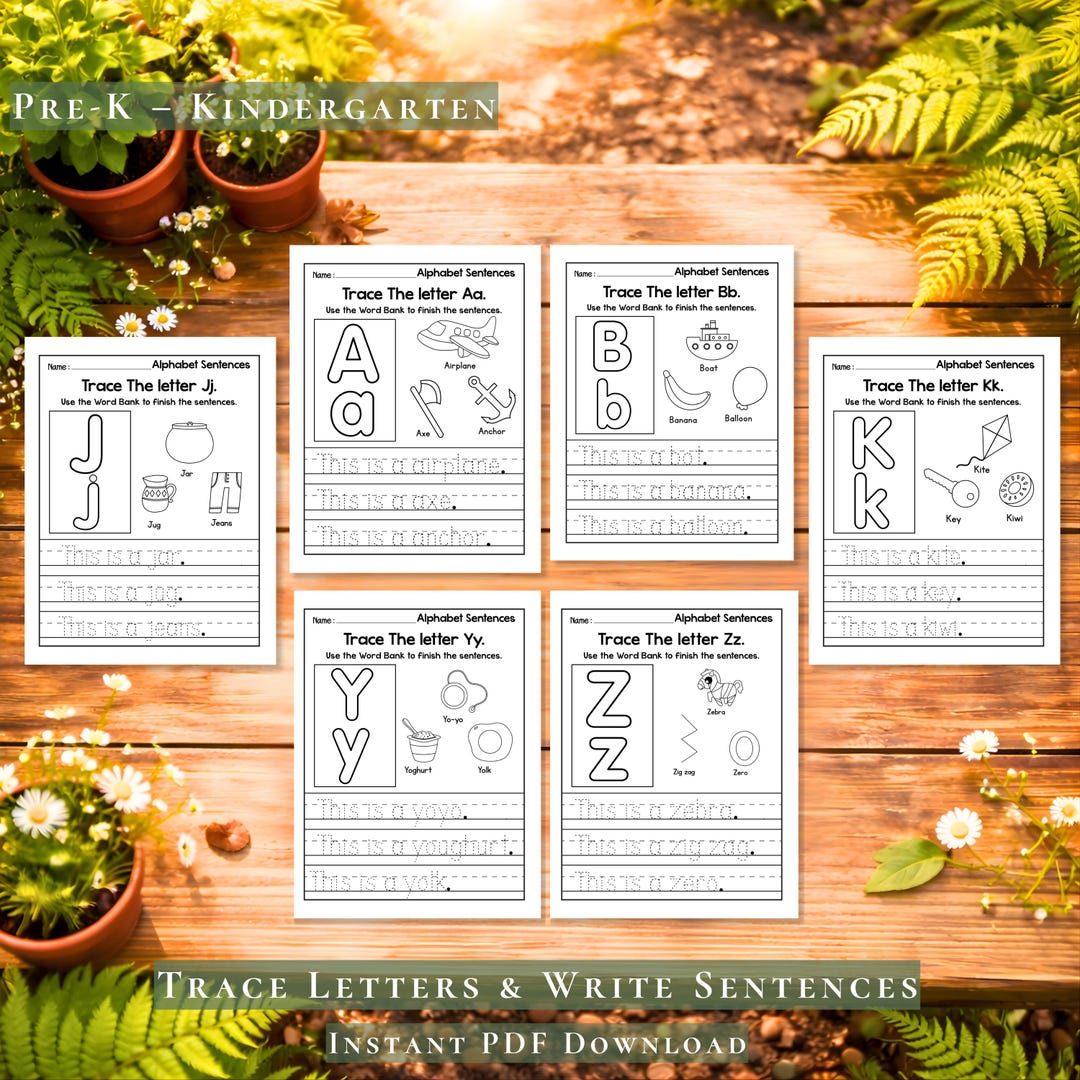 Tracing Letters Alphabet Worksheet, Handwriting Practice Preschool ...