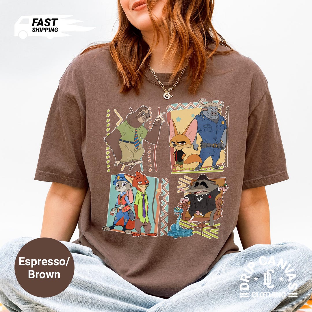Disney Zootopia Nick Wilde & Judy Hopps Stamp Shirt: Flash Sloth Youth ...