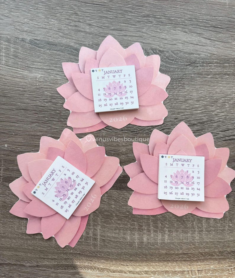2026 Fridge Calendar for Calm & Organization, Lotus Mini Magnetic Tear ...