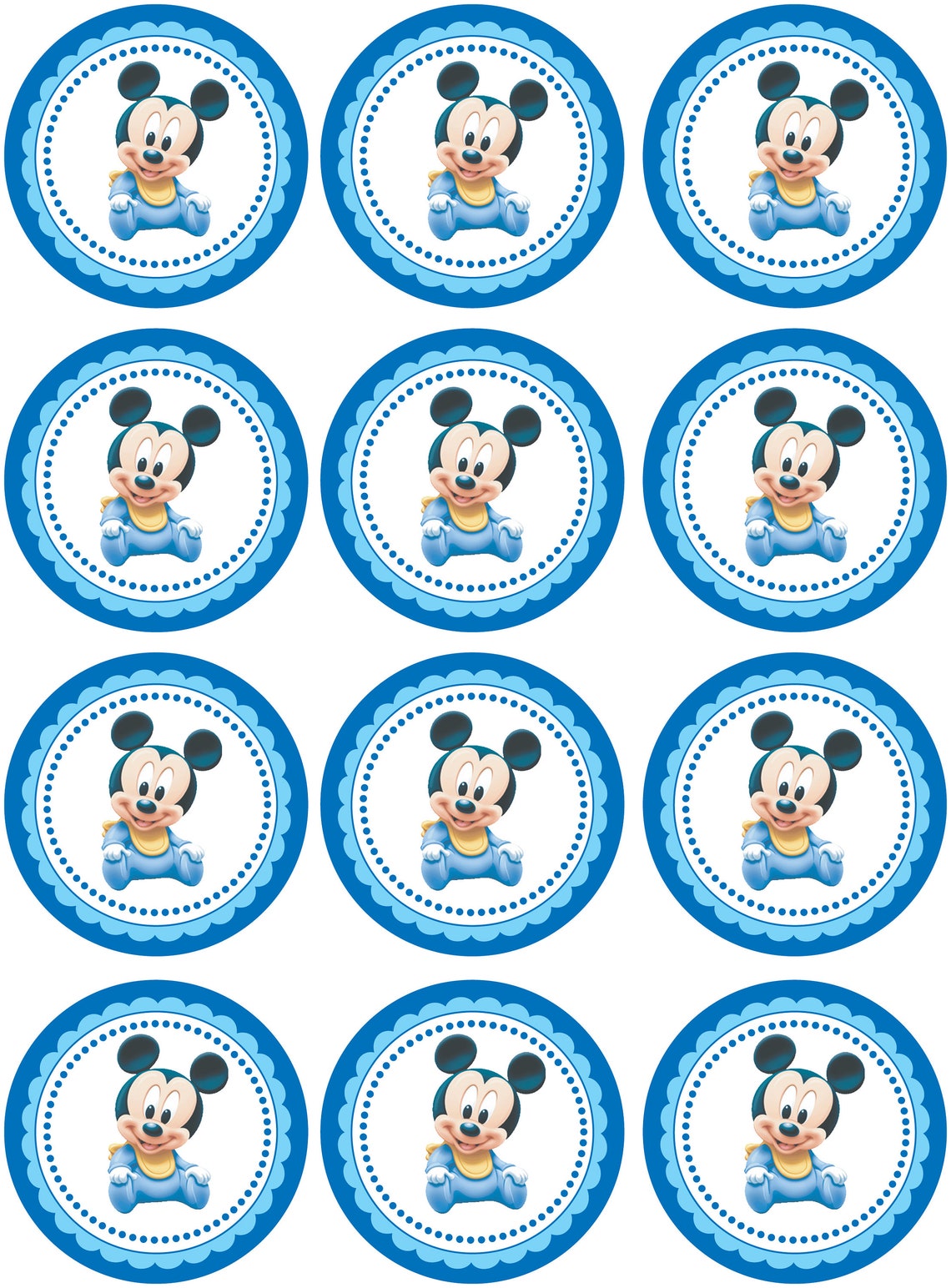 Baby Mickey Printable Cupcake Toppers | Etsy
