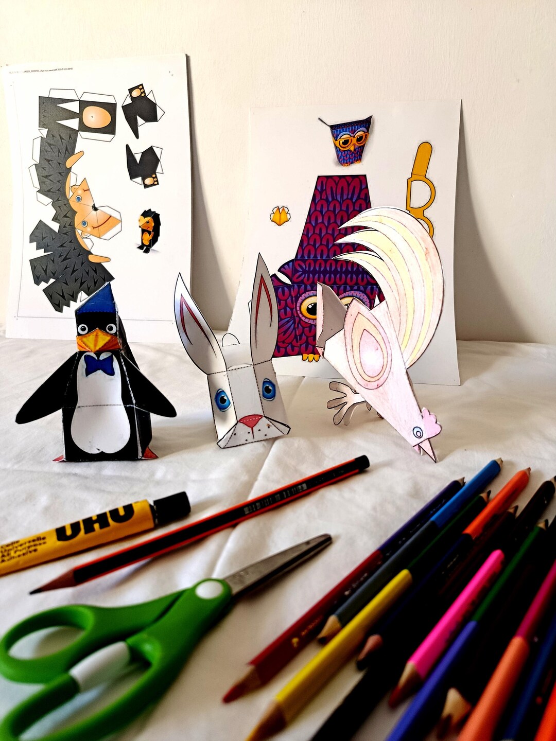 3D Papercraft Animal Templates | DIY Printable Digital Download | Bunny ...