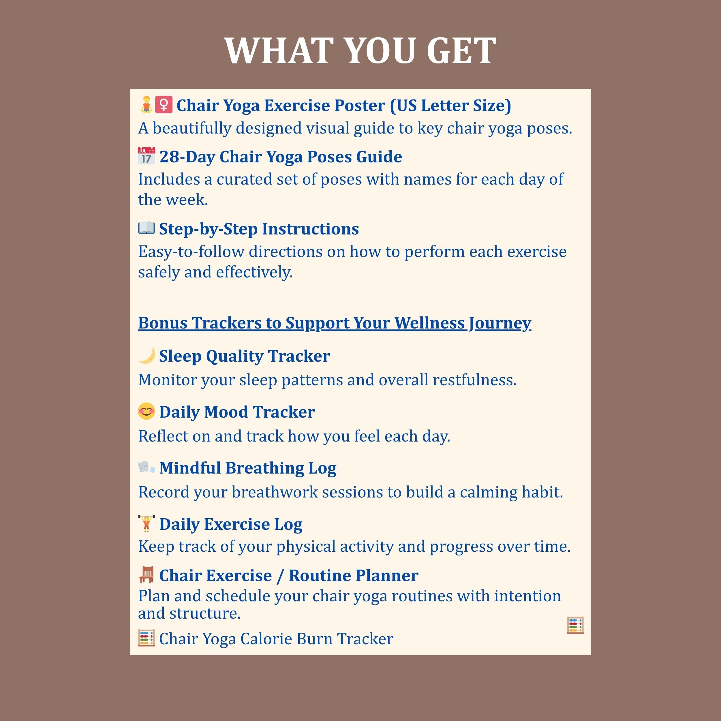 Chair Yoga for Seniors & Beginners - 28-day Program, Printable PDF ...