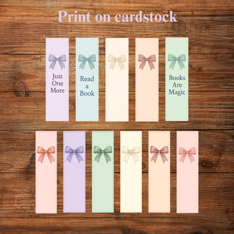 Printable Bookmarks: Book Lover Gift, Teacher Appreciation (digital ...
