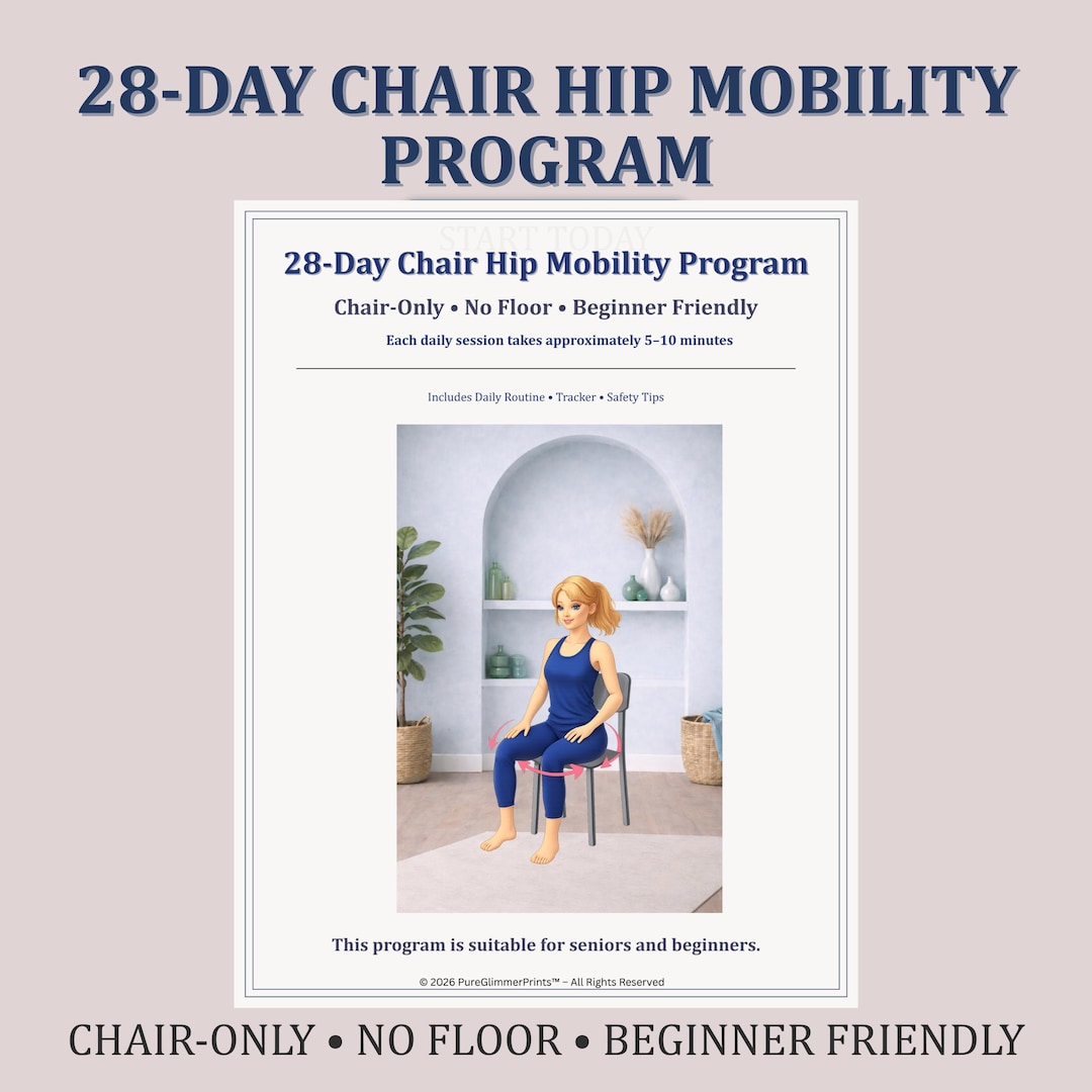 28 Day Chair Hip Mobility | Gentle Seated Exercises for Seniors and ...