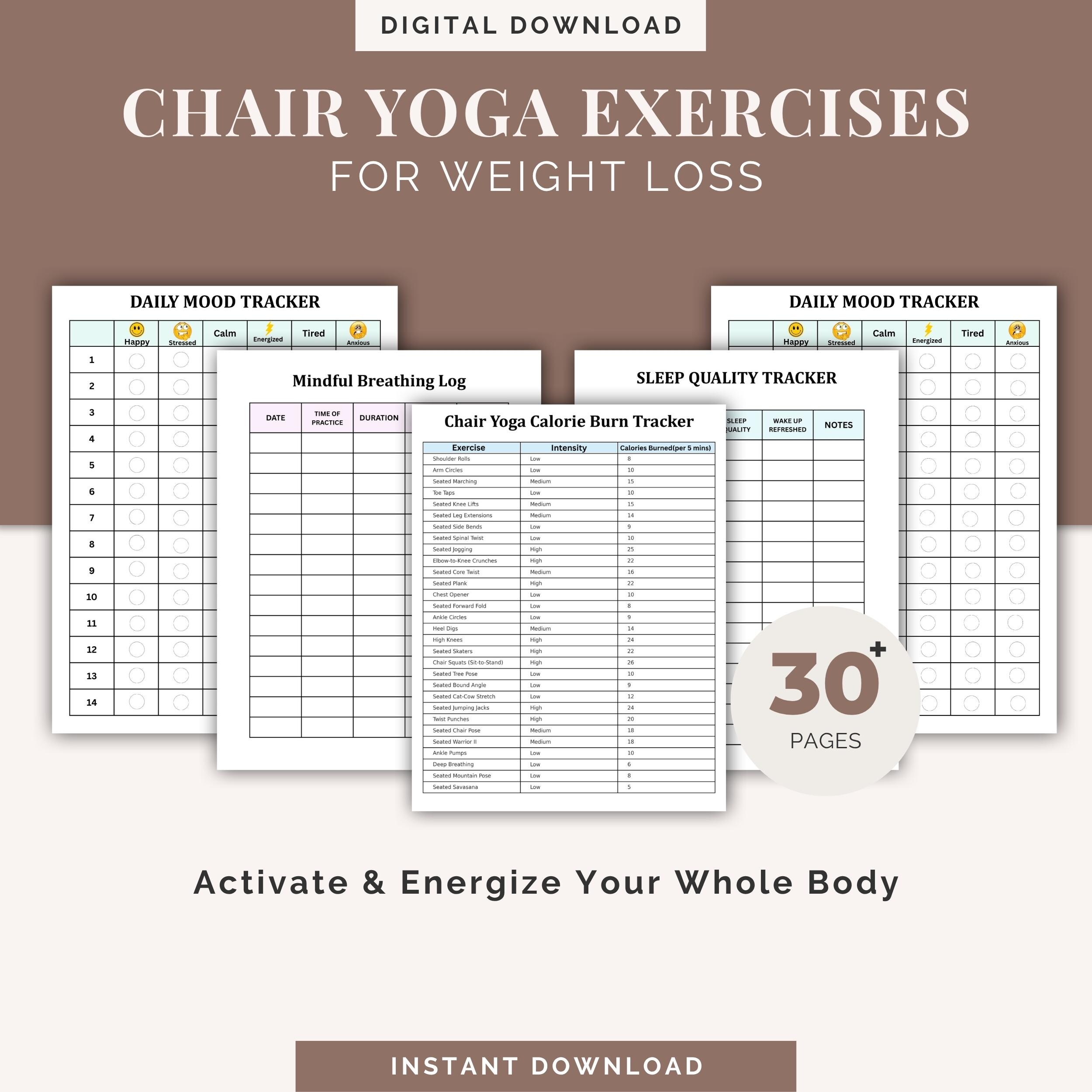 Chair Yoga for Seniors & Beginners - 28-day Program, Printable PDF ...