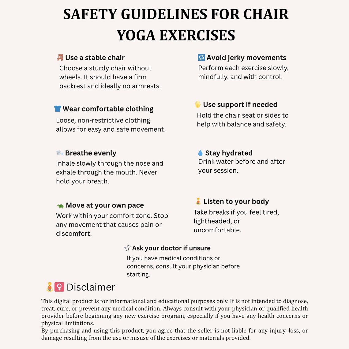 Chair Yoga for Seniors & Beginners - 28-day Program, Printable PDF ...