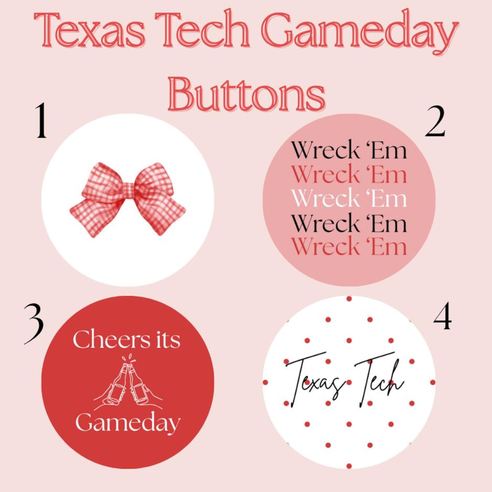 Texas Tech Gameday Buttons - Etsy