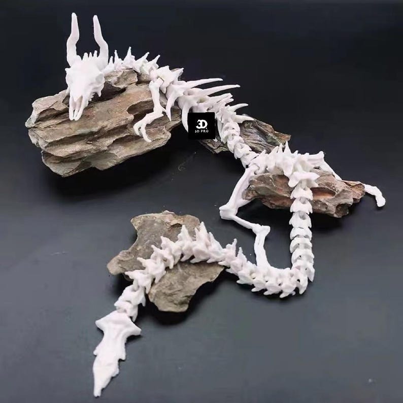 28inches Articulated Dragon Skeleton – 3D Printed Fantasy Creature With ...