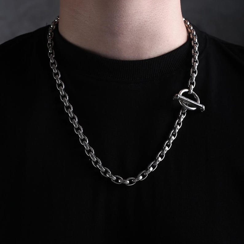 Handmade Sterling Silver Maltese Cross Chain Necklace, Biker Gothic ...