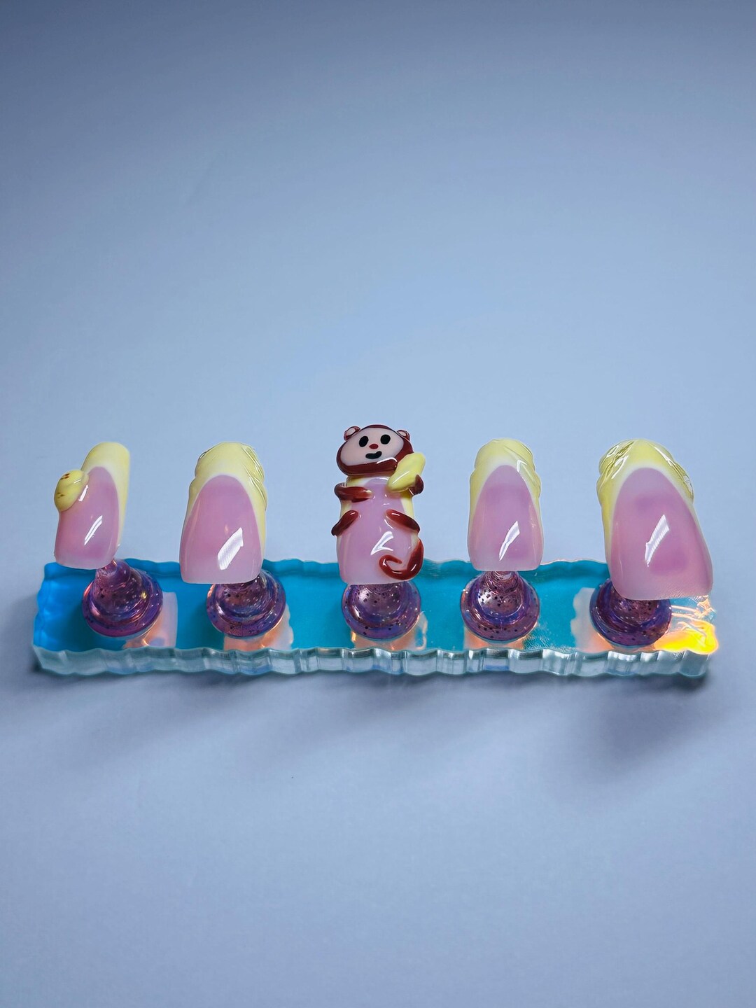 Monkey 3D Press on Nails, Gift for Her - Etsy