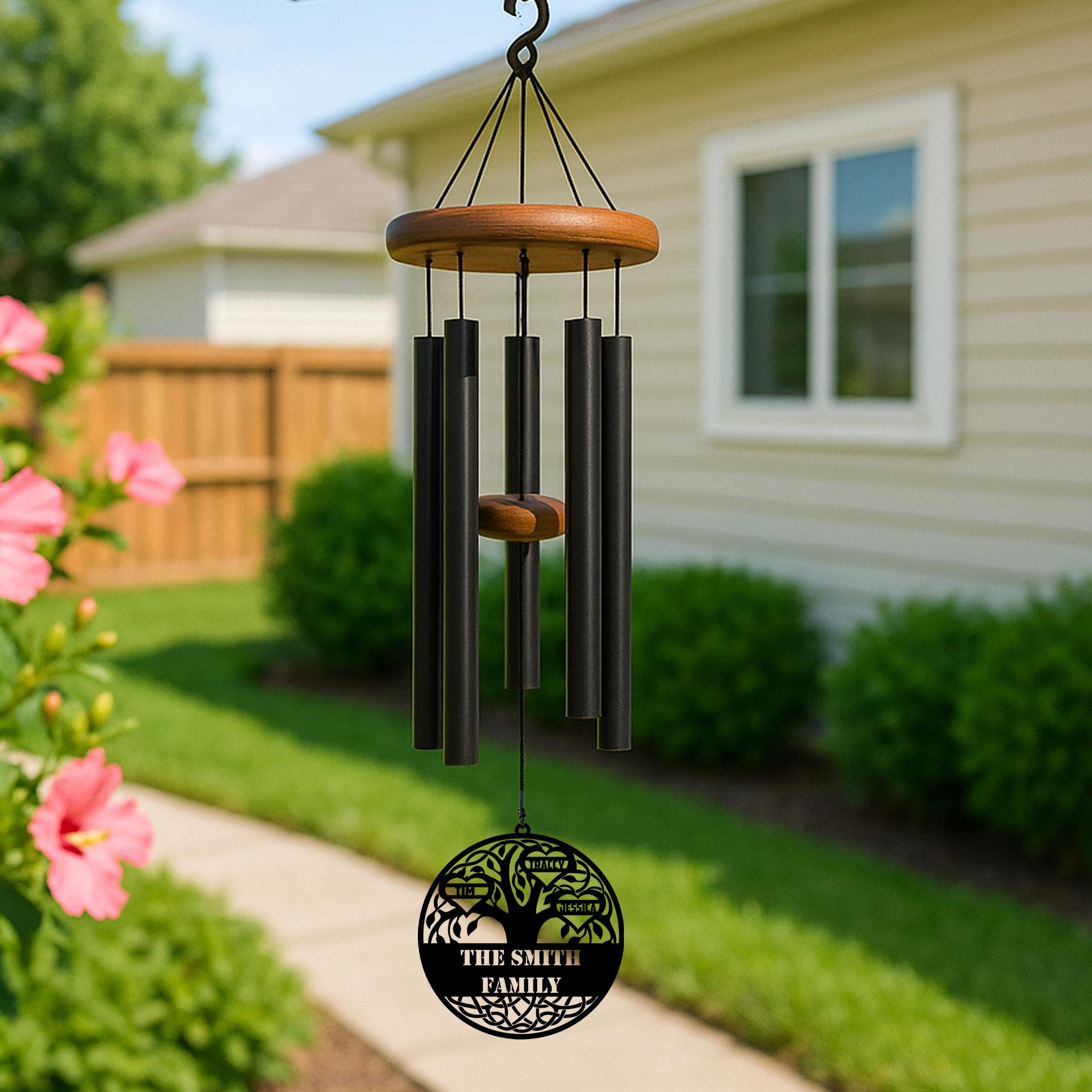 Custom Family Tree Metal Wind Chime, Personalized Outdoor Decor - Etsy