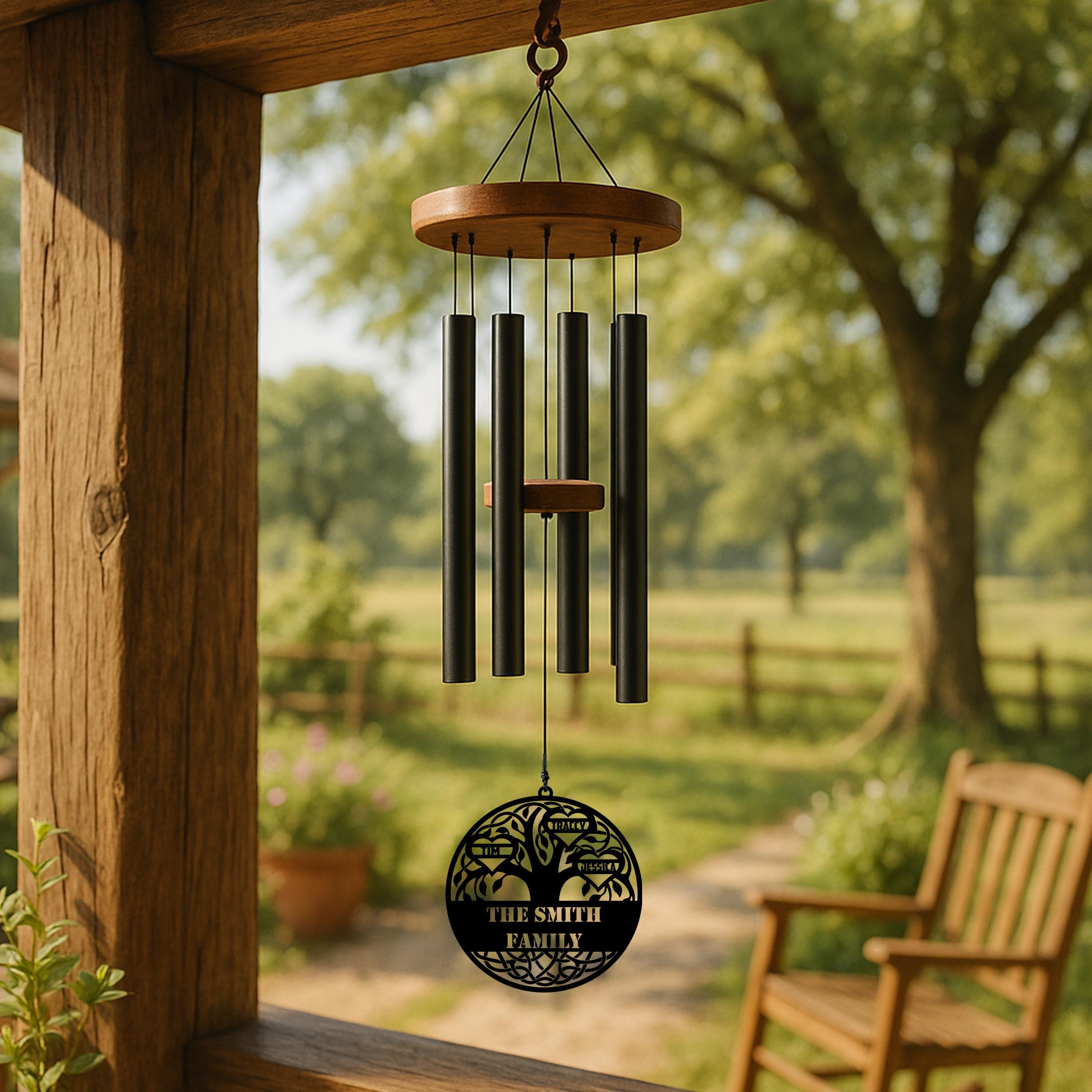 Custom Family Tree Metal Wind Chime, Personalized Outdoor Decor - Etsy