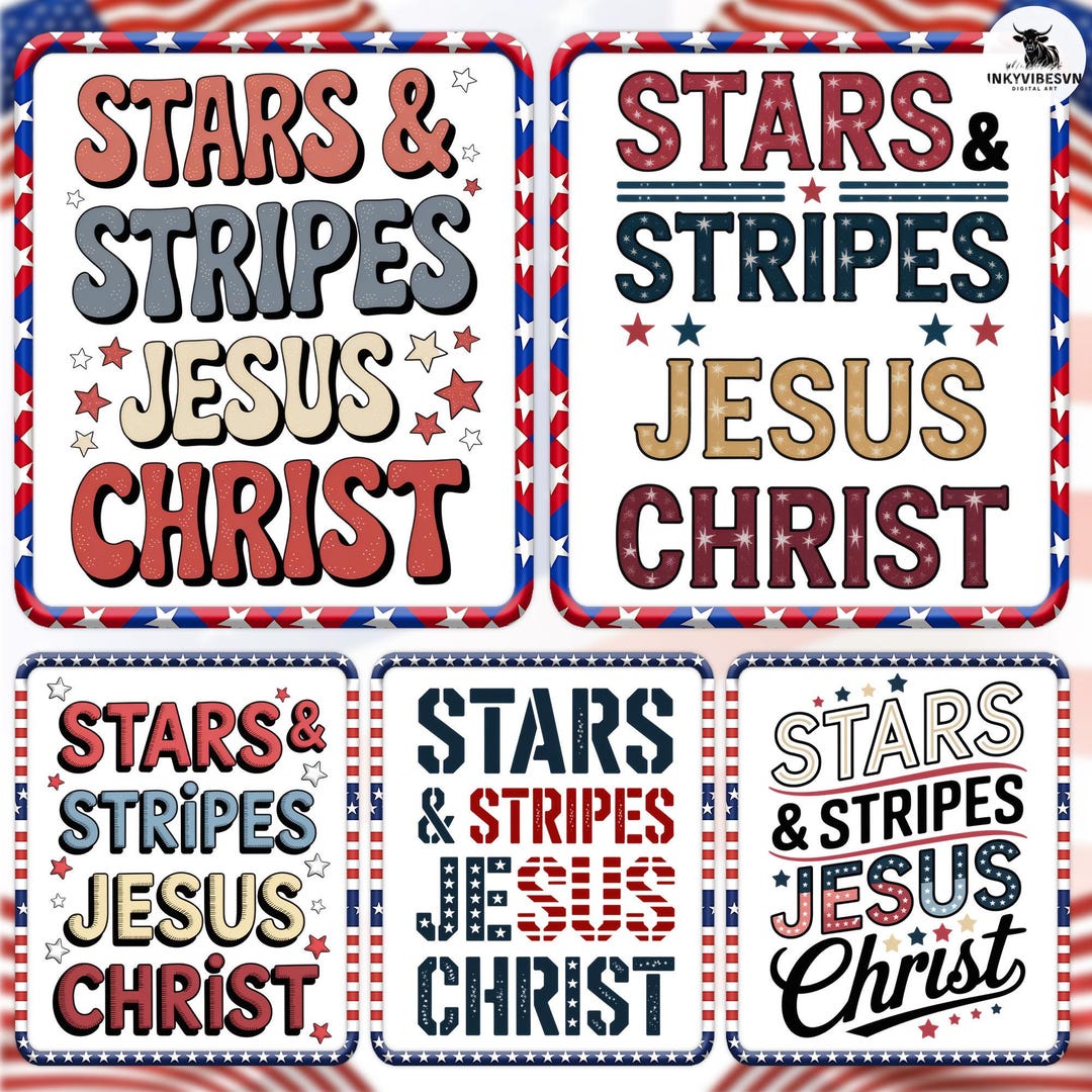 10+ 4th of July PNG Bundle, Stars Stripes Png, Jesus Christ Png ...