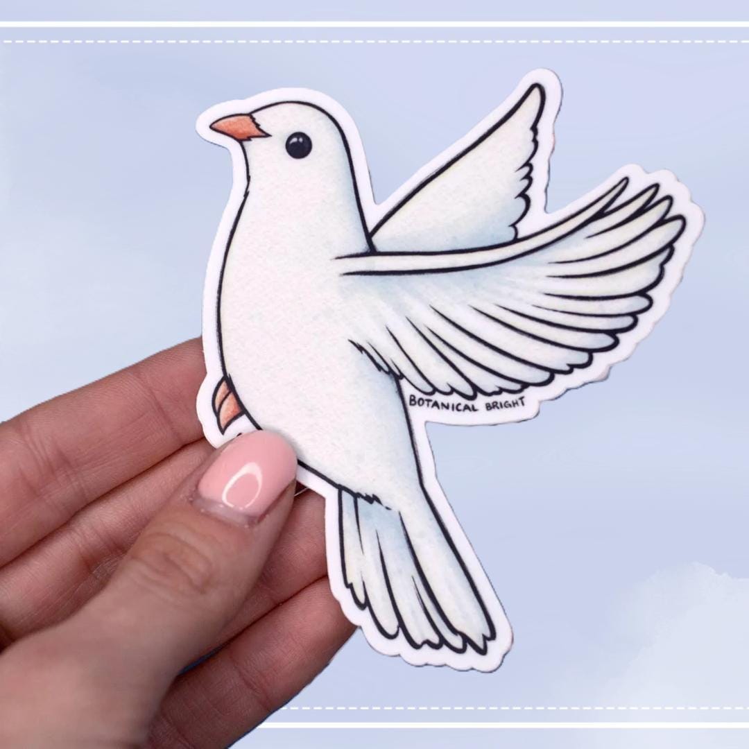Dove Bird Sticker - Waterproof Vinyl Decal - Weddings, Scrapbooking ...