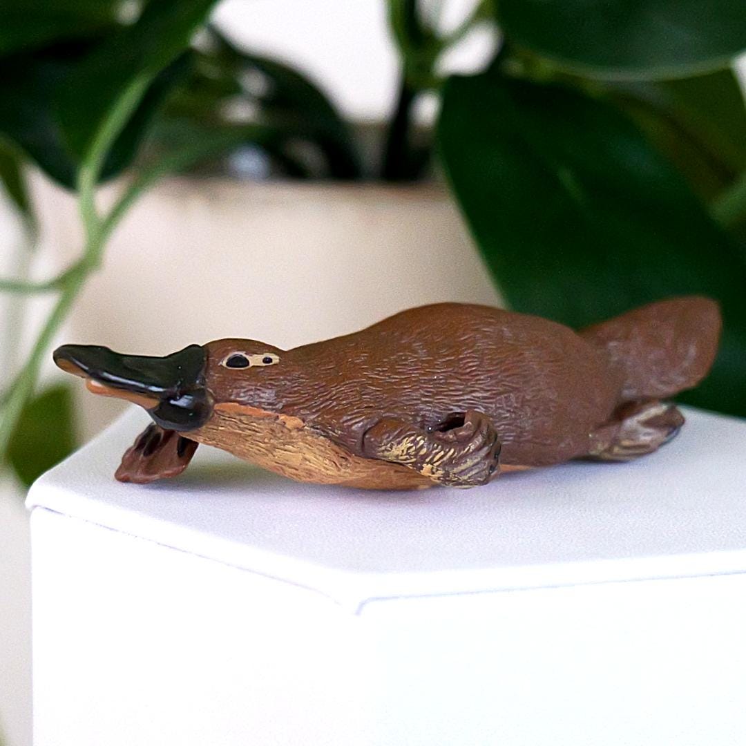 Duck Billed Platypus Figure - Hand Painted Educational Small Figurine ...