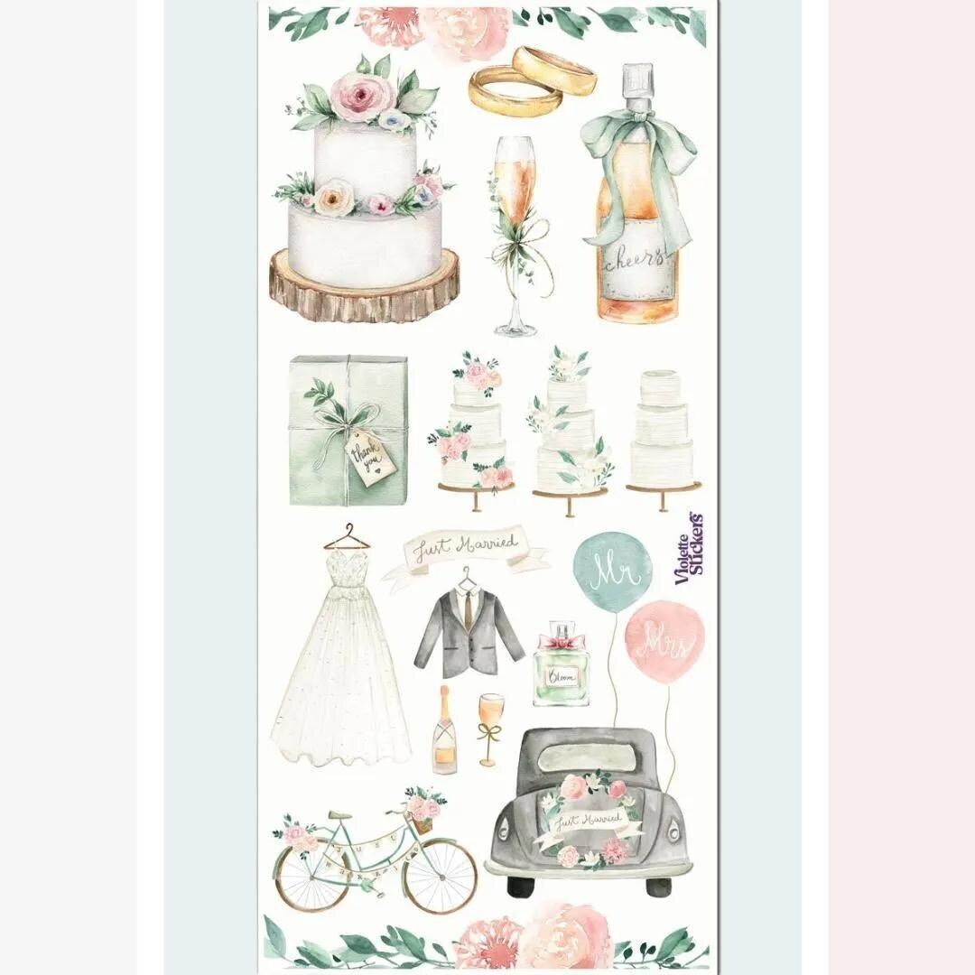 Elegant Wedding Stickers - Watercolor Unity Ceremony Sticker Sheet ...