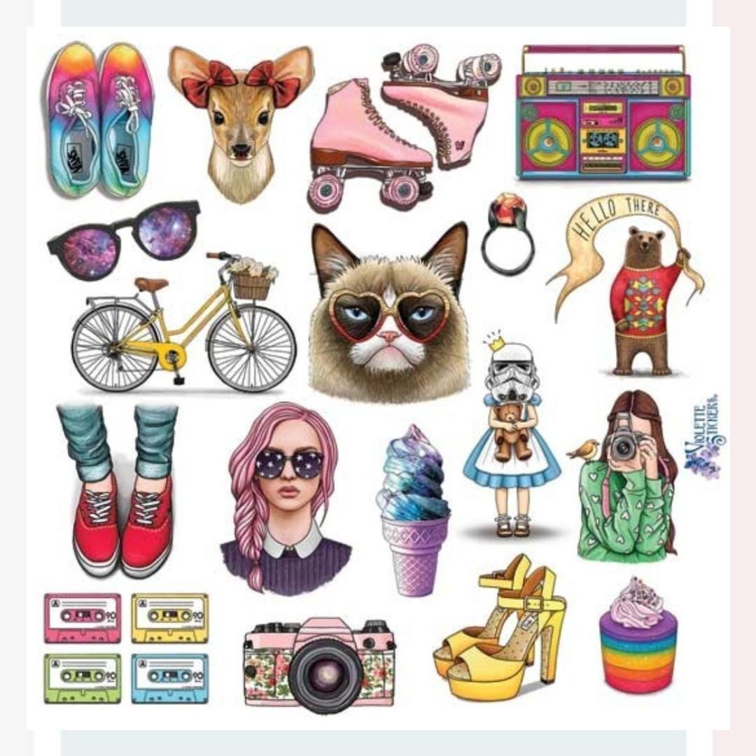 80s Nostalgia Stickers - Half-size 1980s Retro Pop Culture Sticker ...