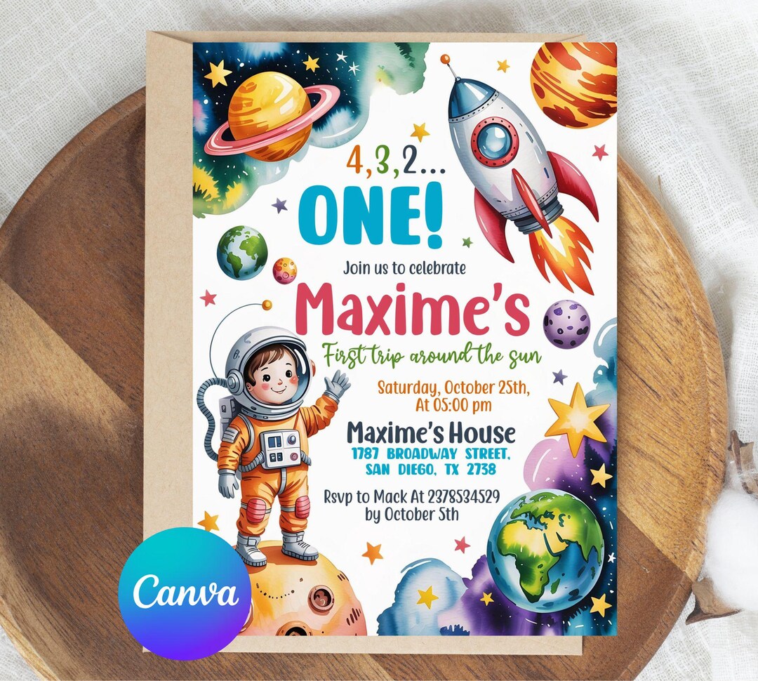 Space Birthday Party Invitation Galaxy Invite Space Birthday Invite ...