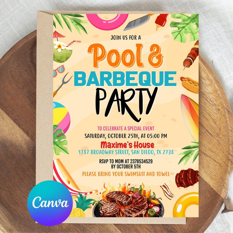 Bbq Party Invitation - Etsy
