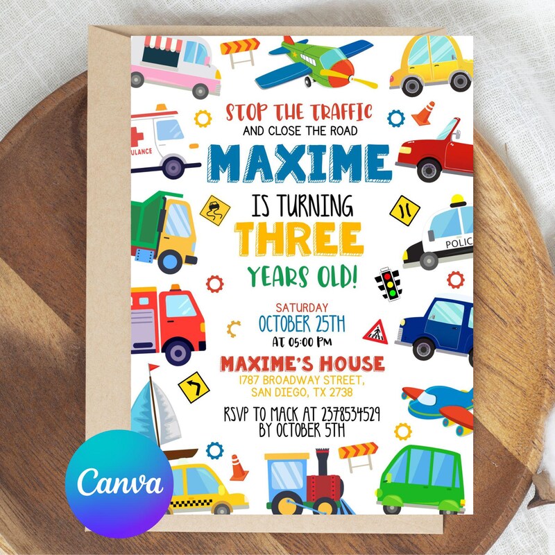 Transportation Birthday - Etsy