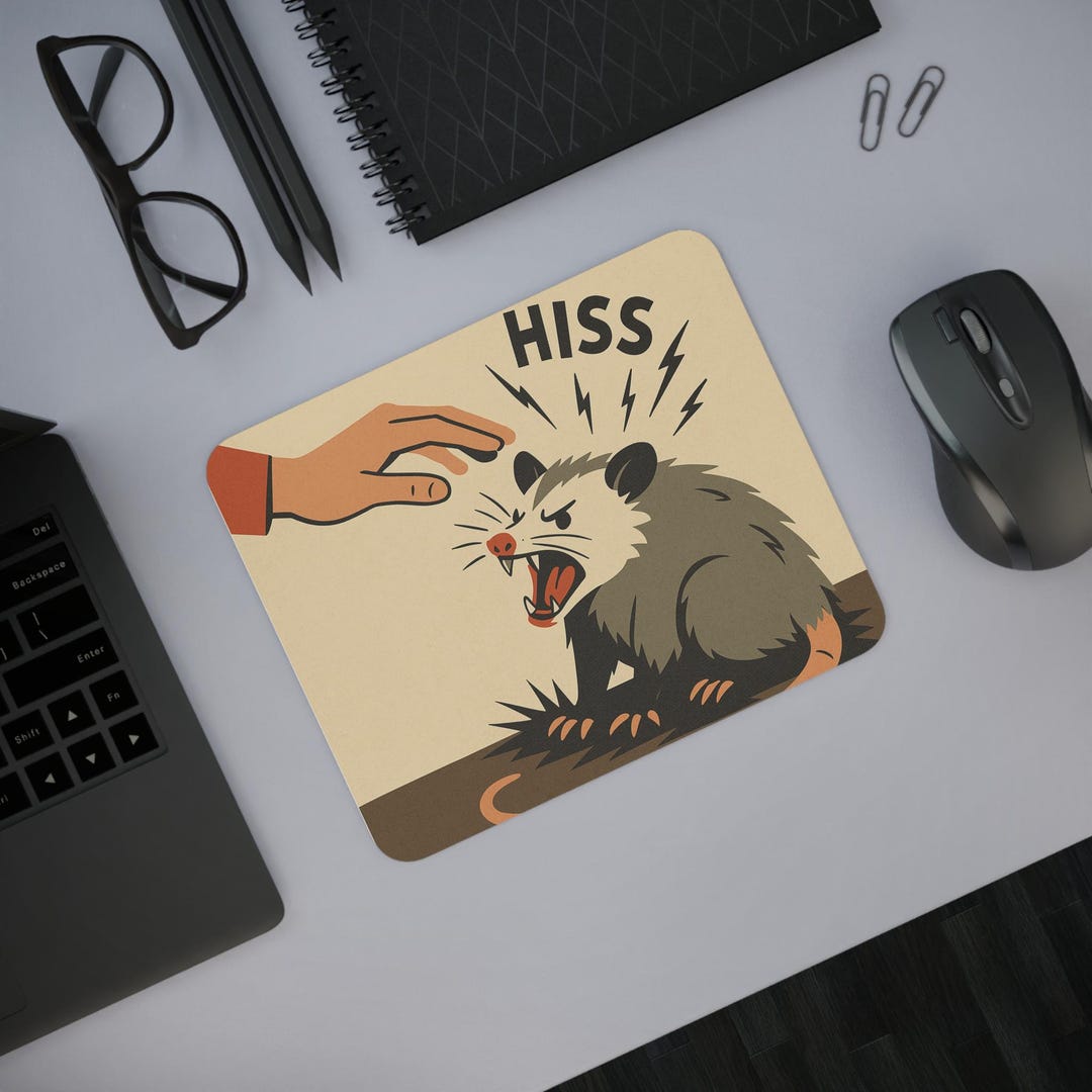 Angry Possum Design | Funny Retro Animal Graphic | Hissing Opossum Art ...