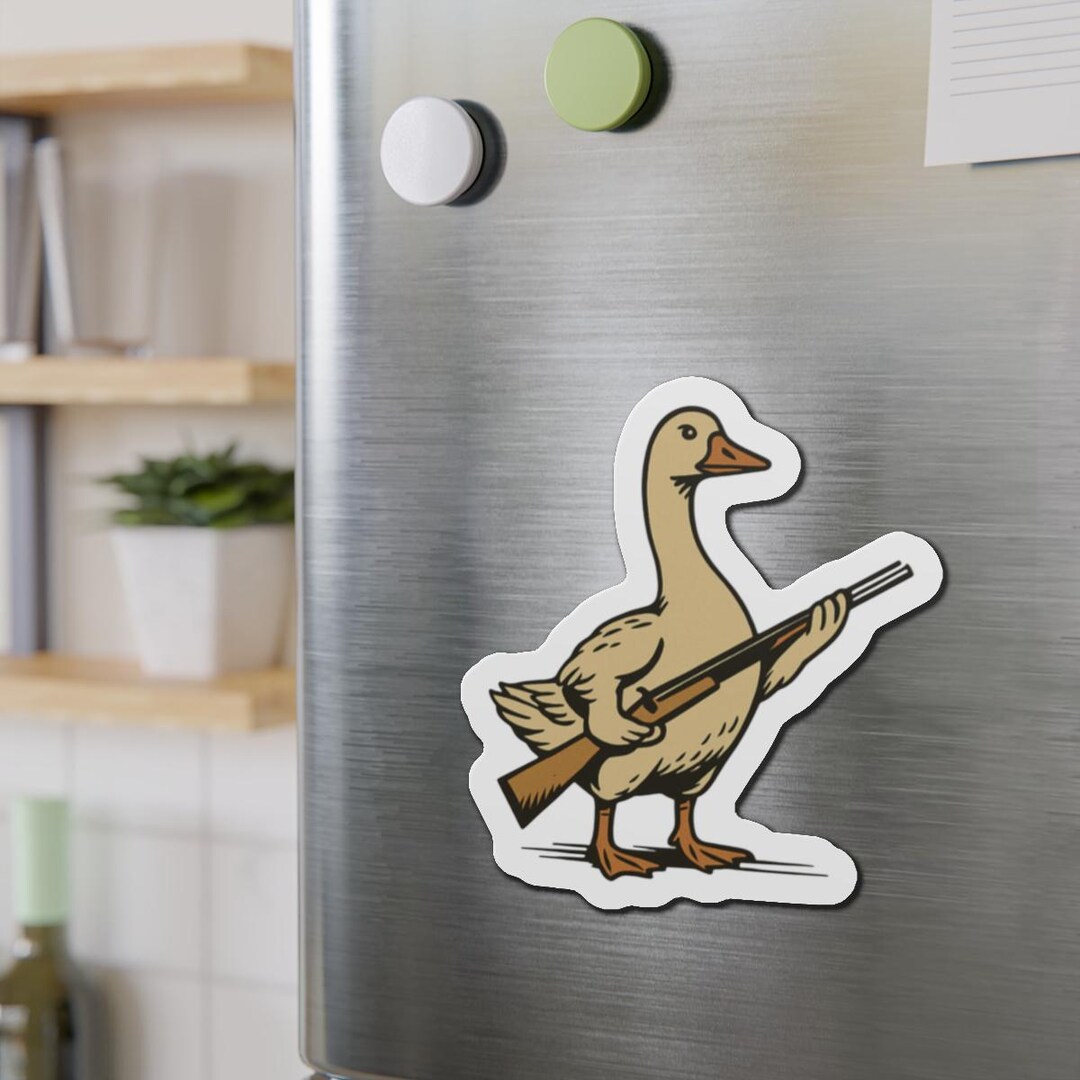 Serious Goose Die-cut Magnet | Funny Animal Cartoon Fridge Magnet | No ...