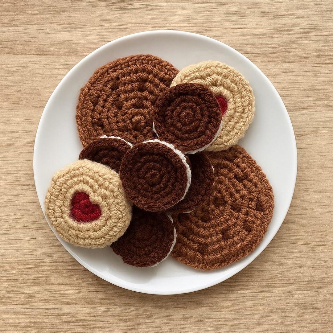Crochet Cookies Pattern - Easy Oreo Jam Biscuits Play Food Kids ...