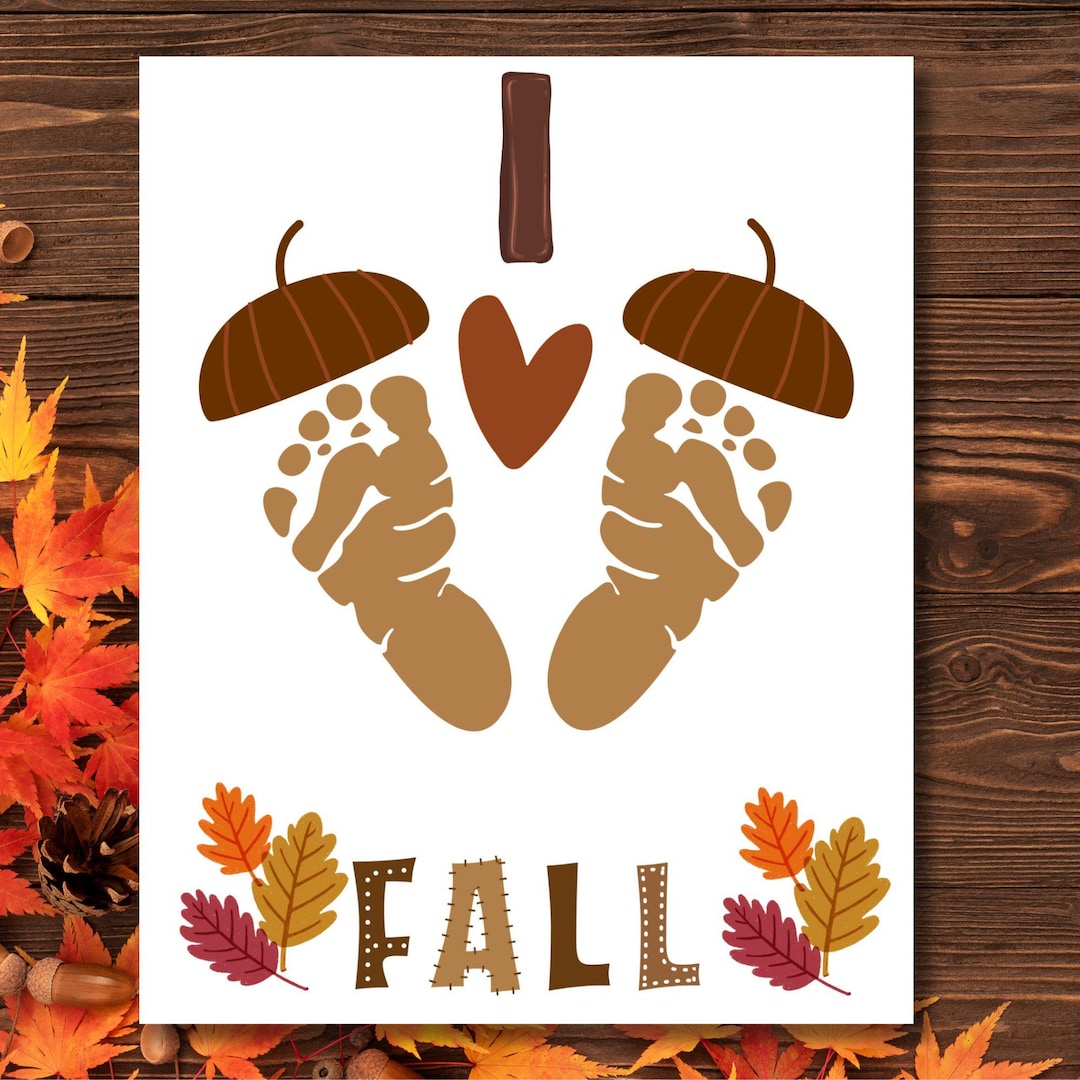 Baby Fall Keepsake Printable | Acorn Footprints & Handprints | Fall ...