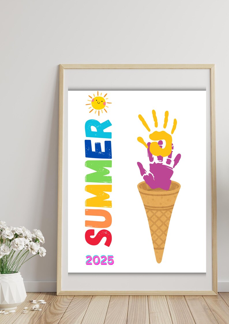 Summer Ice Cream Handprint Craft | Ice Cream Cone Summer Handprint ...
