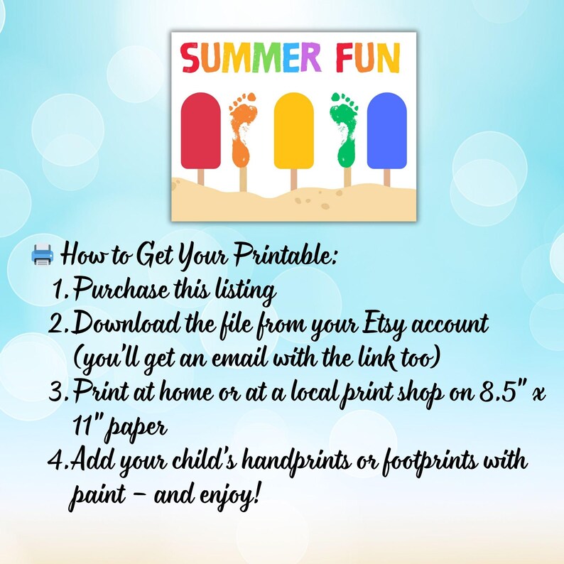 Summer Handprint Footprint Art – Popsicle Craft for Kids, Toddlers ...
