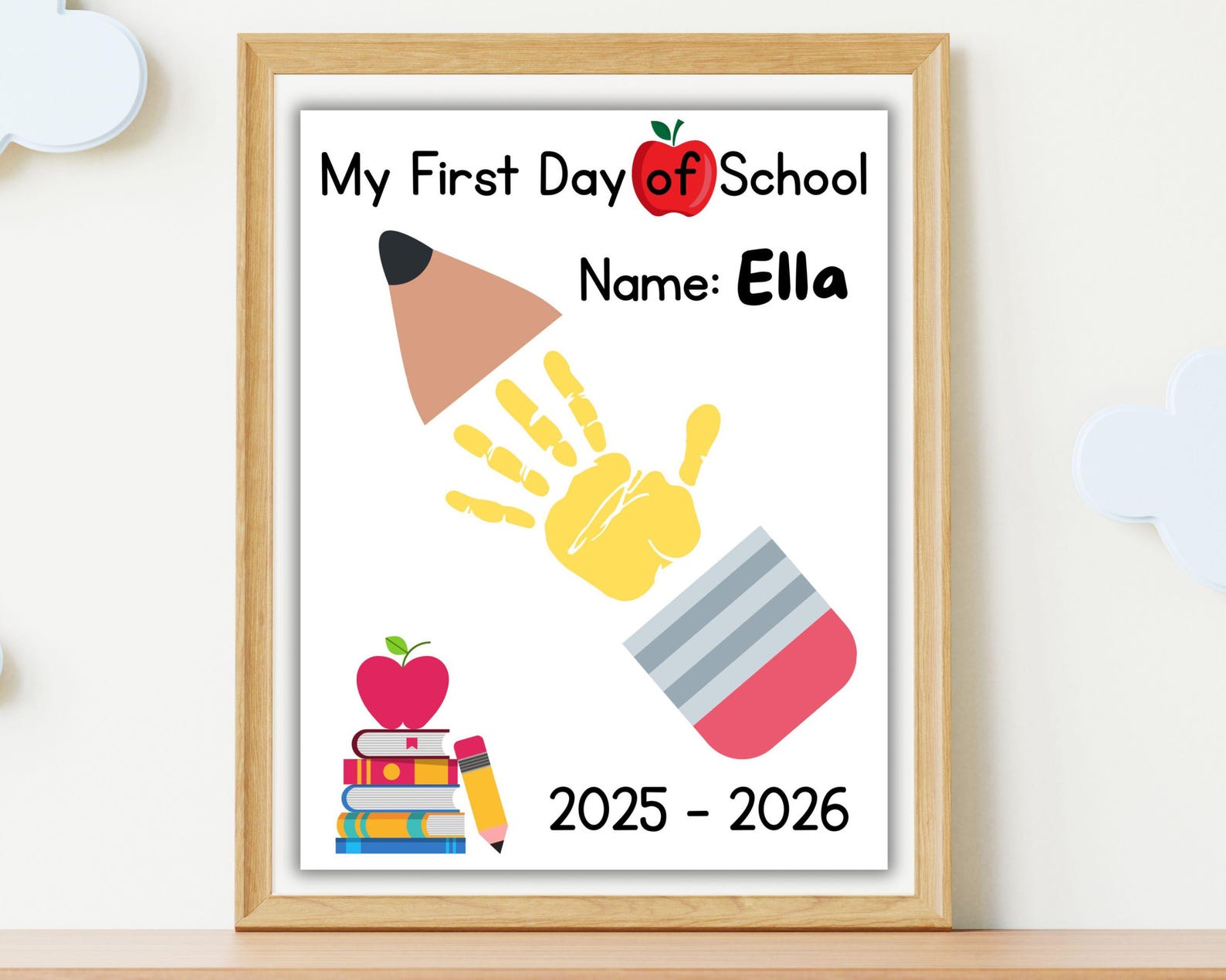 First Day of School Handprint Craft, Back to School Printable, School ...