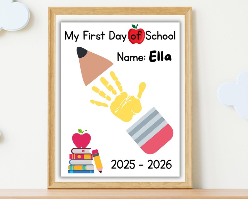 First Day of School Handprint Craft, Back to School Printable, School ...
